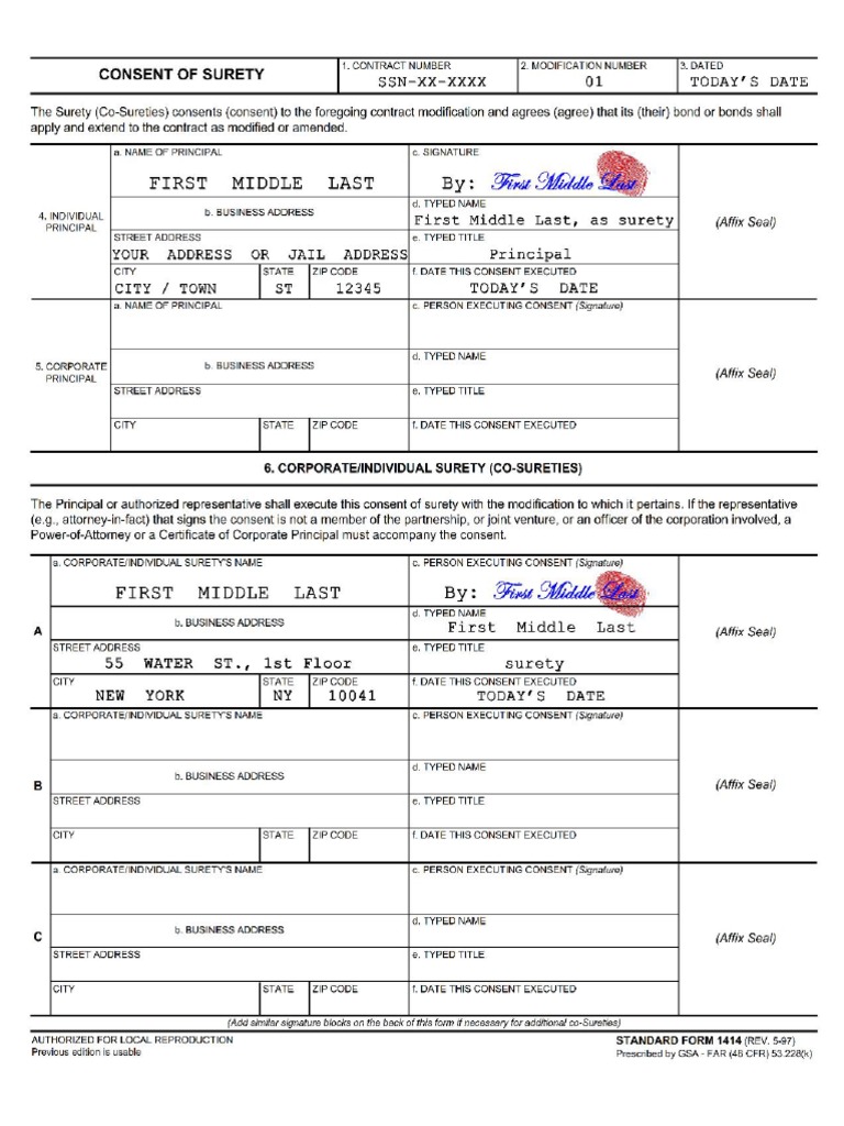 SF1414 Template | PDF