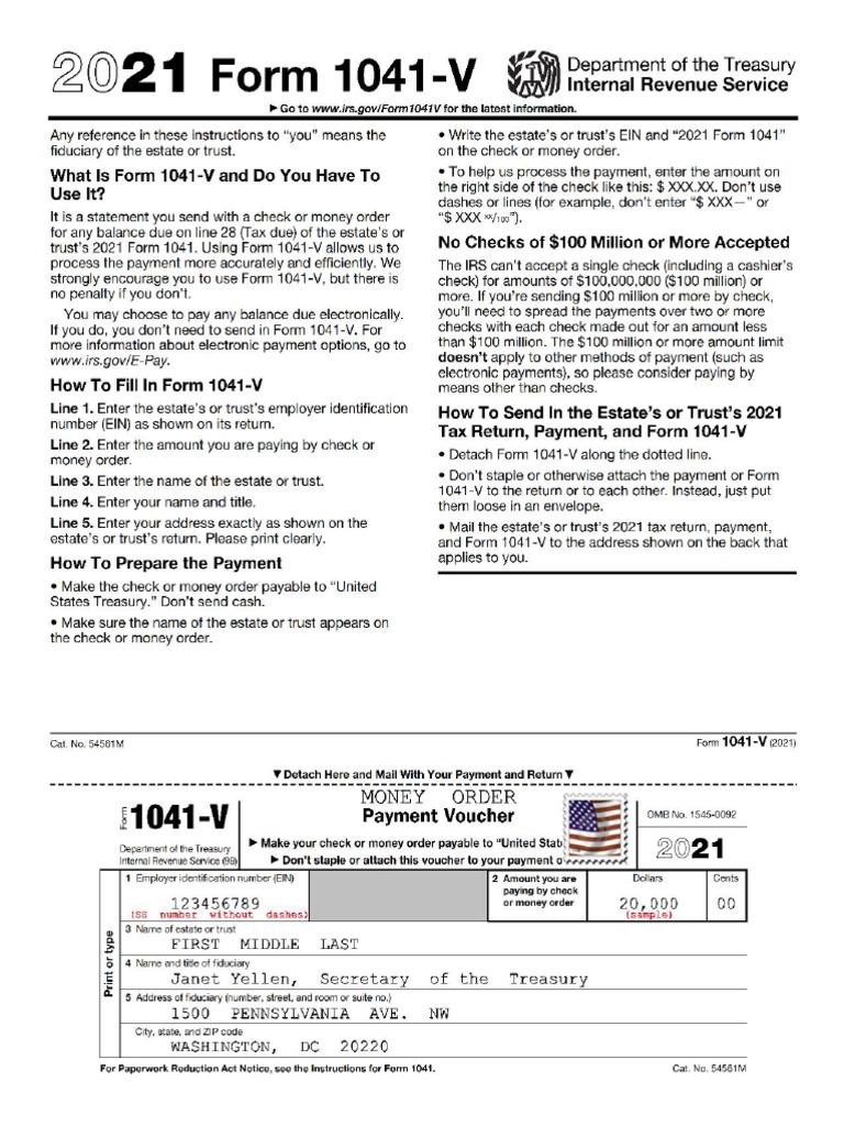 1041 V TEMPLATE | PDF