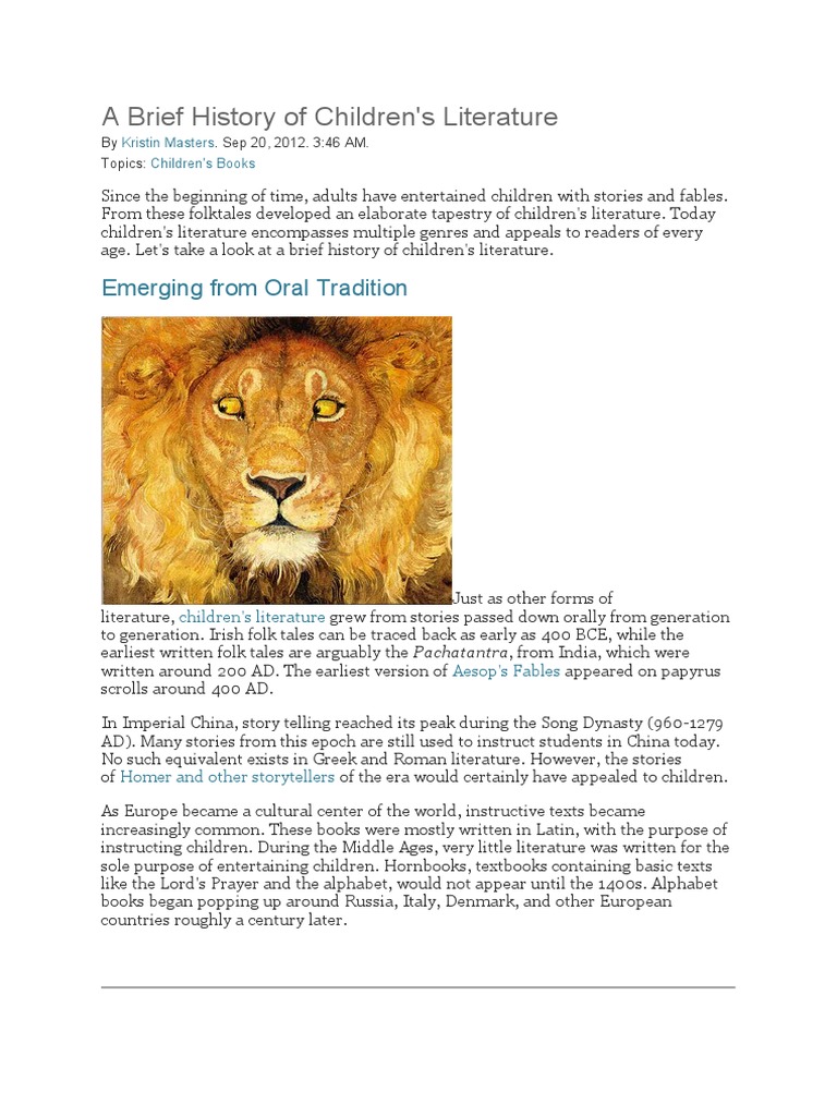 A Brief History of Children | PDF | Children's Literature | Books