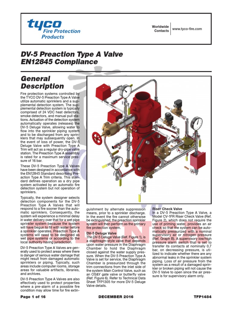 DV 5 Tyco | PDF | Fire Sprinkler System | Valve