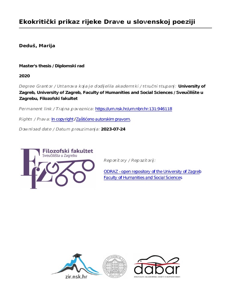Marija Dedus. Repozitorij-Zavrseni Diplomski Rad Kor1 | PDF