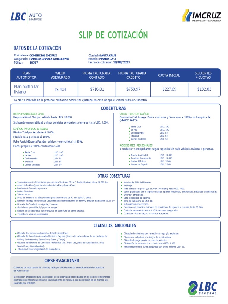 Cotizaciones 483 | PDF