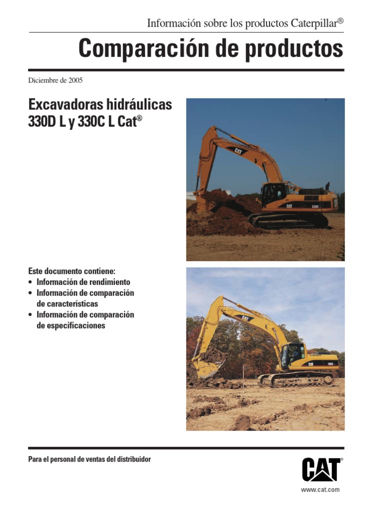 330DL vs. 330CL Comparacion | PDF | Ingeniería mecánica | Bienes manufacturados