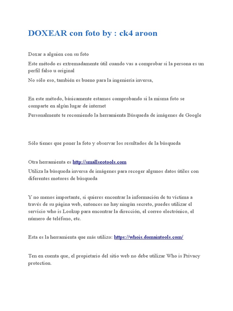 Doxear Con Foto de Su Cara by Aroon | PDF | Crecimiento personal y ...