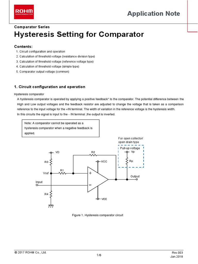 Hysteresis Setting For Comparator | PDF | Electronic Engineering | Electronic Circuits
