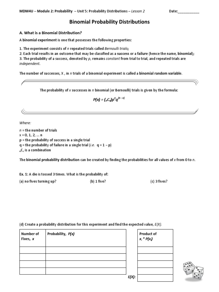 4.2 - Binomial Probability Distributions | PDF | Statistical Theory | Mathematics