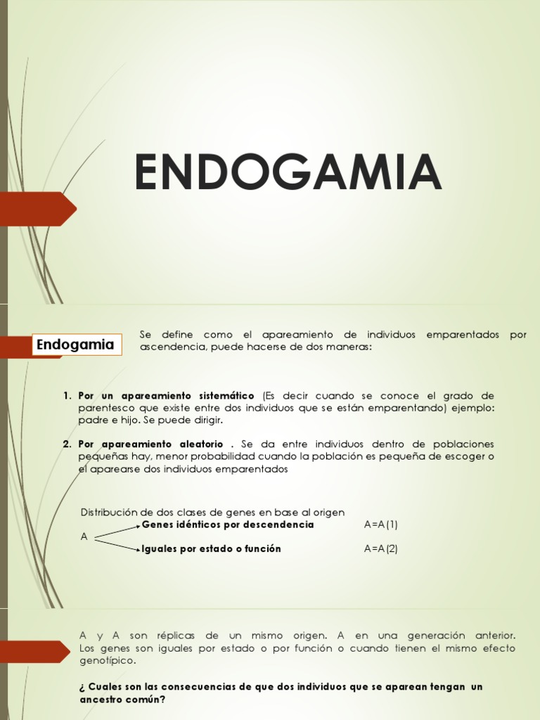 Definición y Consecuencias de Endogamia | PDF | Endogamia | Genética de ...