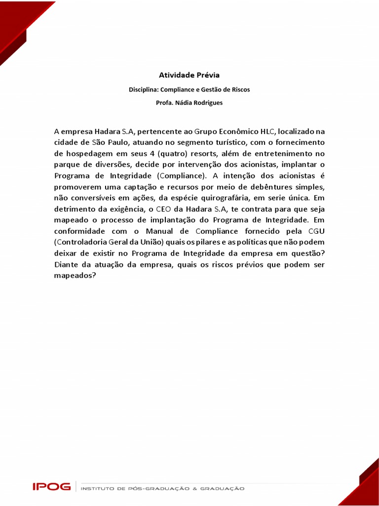 Atividade Prévia | PDF Atividade Prévia | PDF