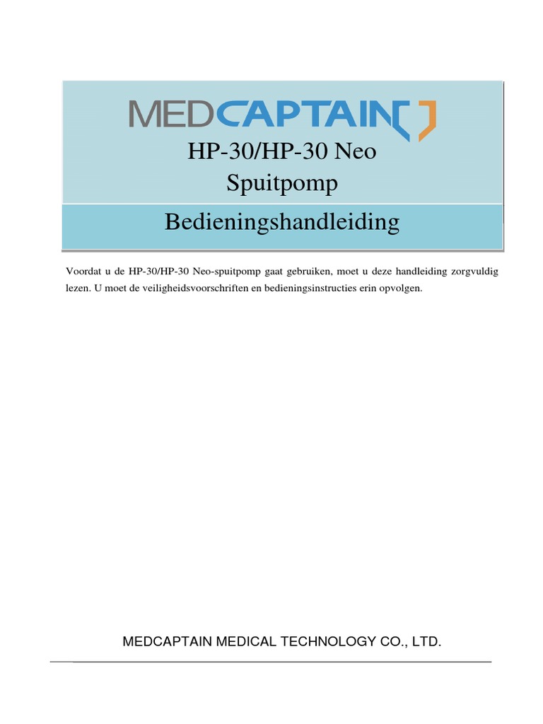 handleiding-spuitpomp-medcaptain-hp30-v10 | PDF