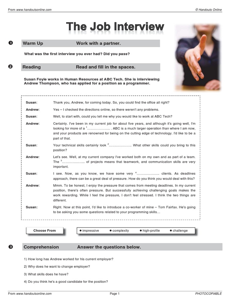 Job Interview ST | PDF | Job Interview | Business