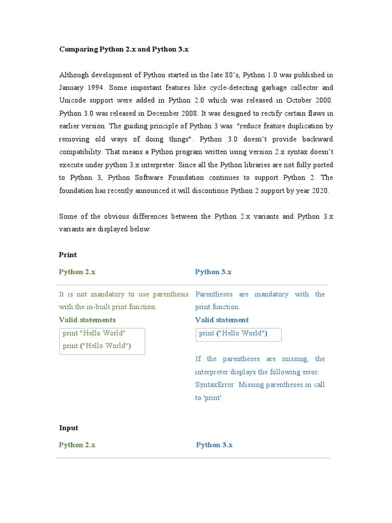 3-Python 2.x and Python 3.x | PDF | Python (Programming Language) | String (Computer Science)