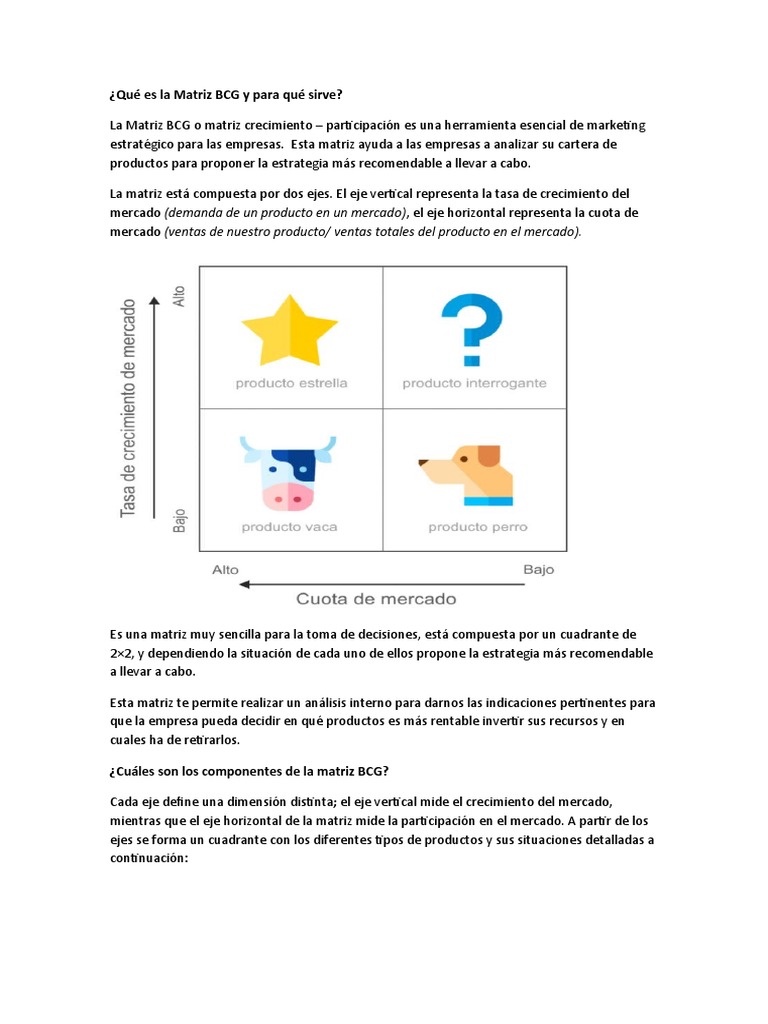 Matriz BCG Ejemplo | PDF | Producto (Negocio) | Coca Cola