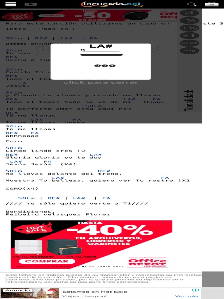 Solo Quiero Verte a Ti, Toma Tu Lugar Acordes | PDF
