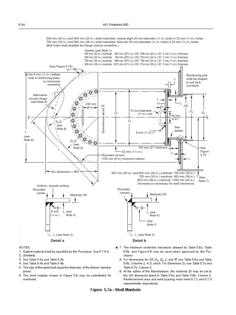 Manhole. API 650-2021 | Download Free PDF | Mechanical Engineering ...