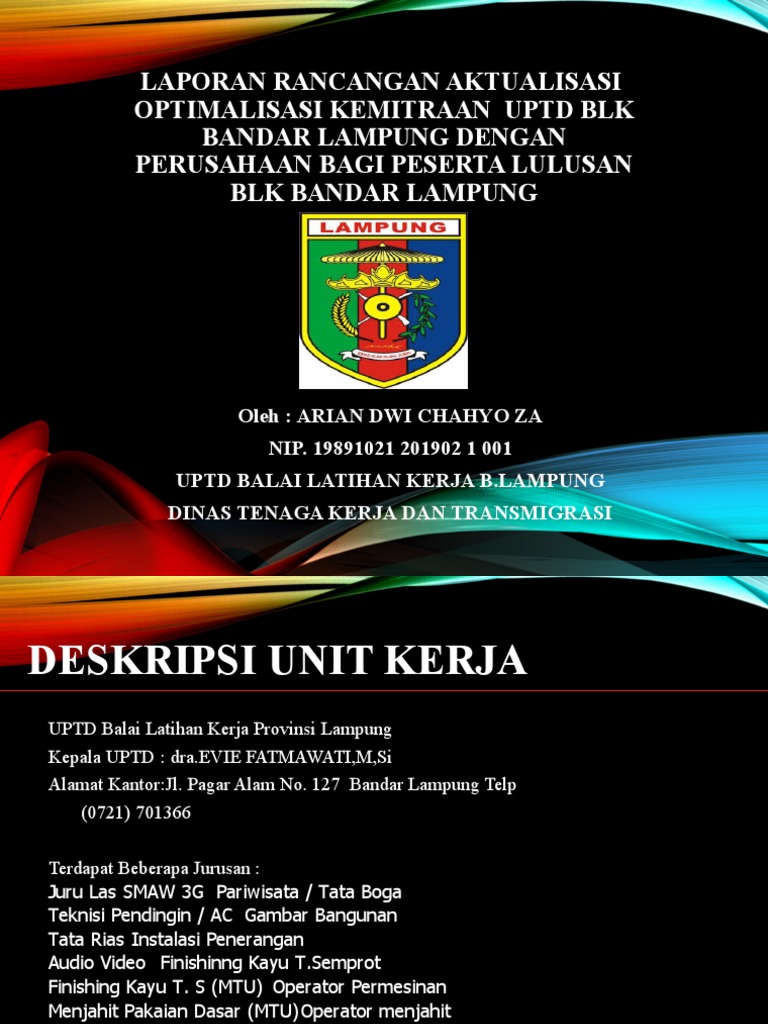 Optimalisasi Kemitraan BLK Bandar Lampung | PDF