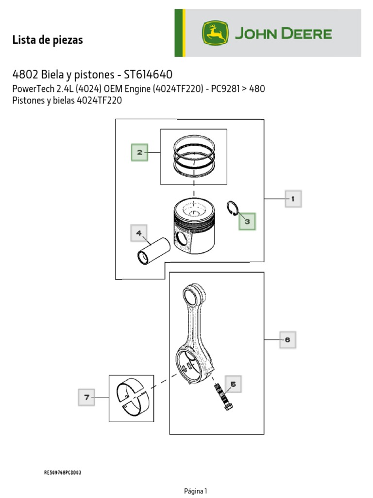 JD Piston y Biela 4024 | PDF