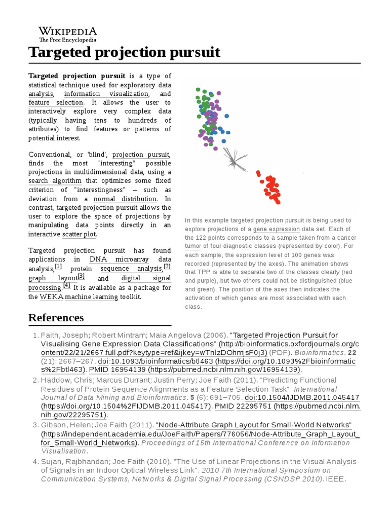 Targeted Projection Pursuit Pdf Biotechnology Statistics