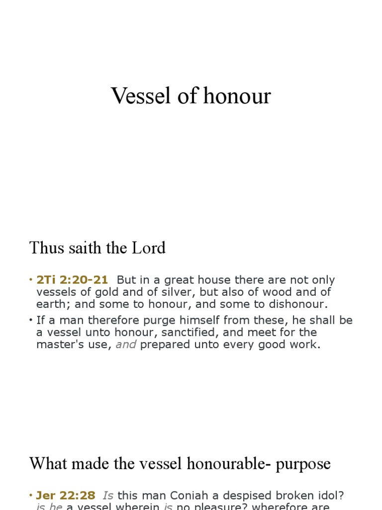 Vessel of Honour | Download Free PDF | Old Testament Books