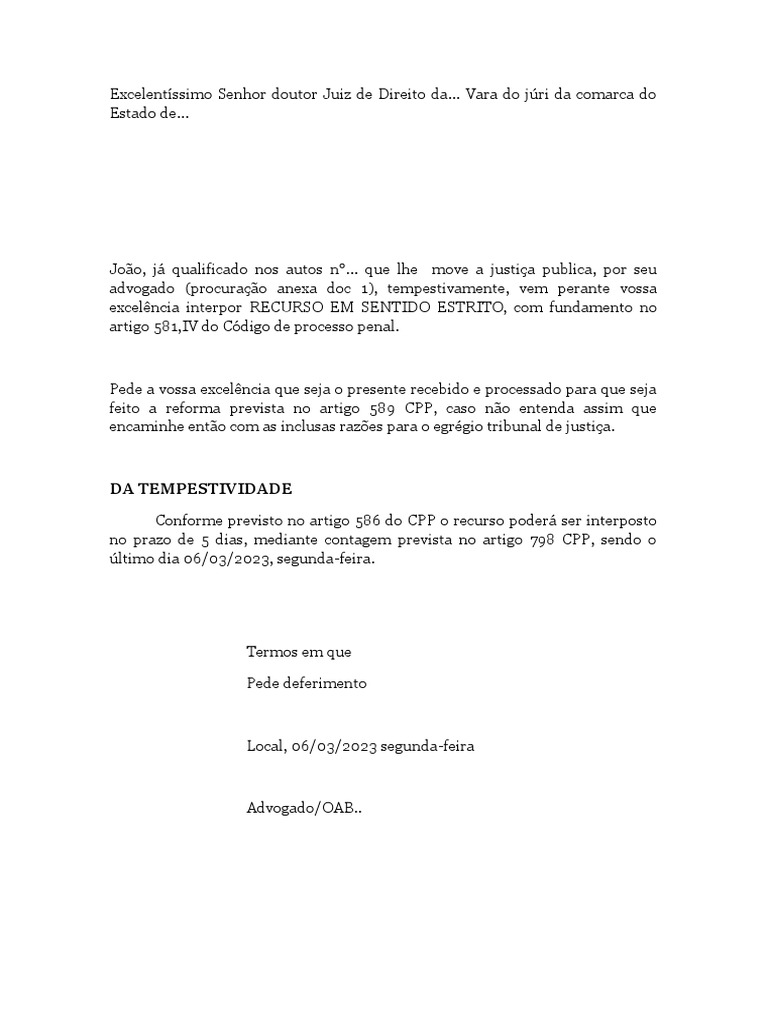 RESE Modelo | PDF | Procedimento criminal | Crimes