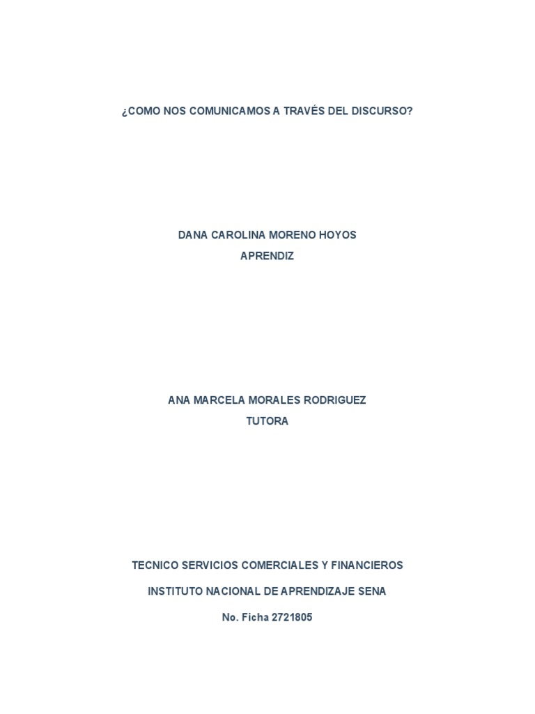 Como Nos Comunicamos Atraves Del Discurso | PDF