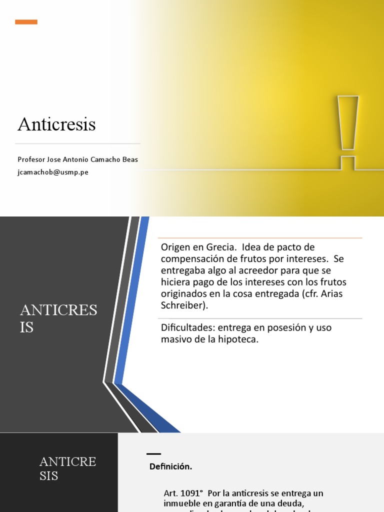 Anticresis | PDF | Ley de hipotecas | Derecho privado