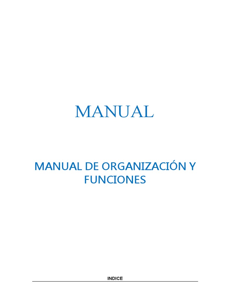 Manual de Organizacion y Funciones | PDF | Hospital | Historial médico