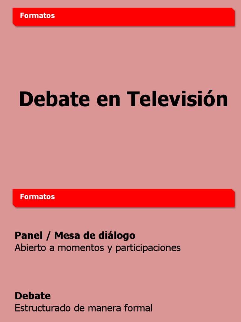 Formatos y Tipos de Debates en TV | PDF