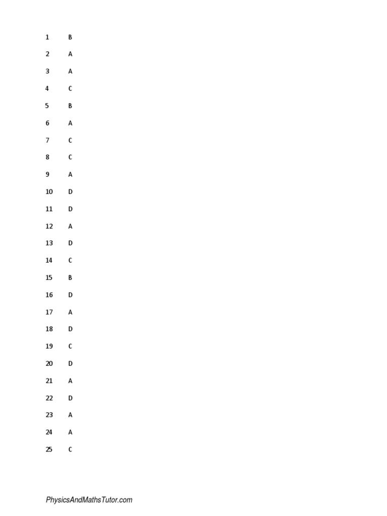 Multiple Choice Answer Key | PDF