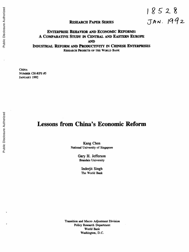 Lessons From Chinas Economic Reform | PDF | Economic Growth | China