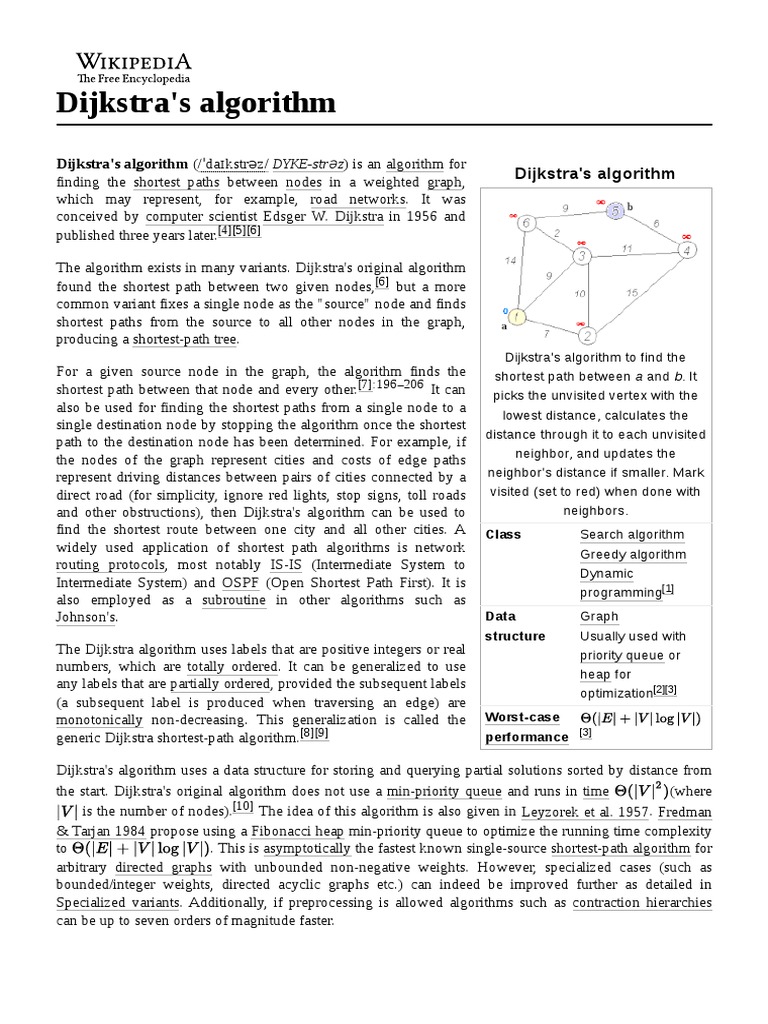 Dijkstras Algorithm Pdf Computer Programming Algorithms And Data Structures 8553