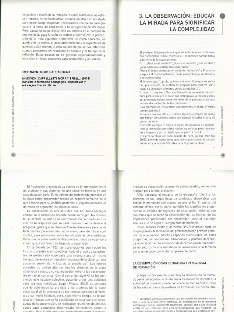 ANIJOVICH-Observación-Educar-la-mirada - CAP 3 | PDF