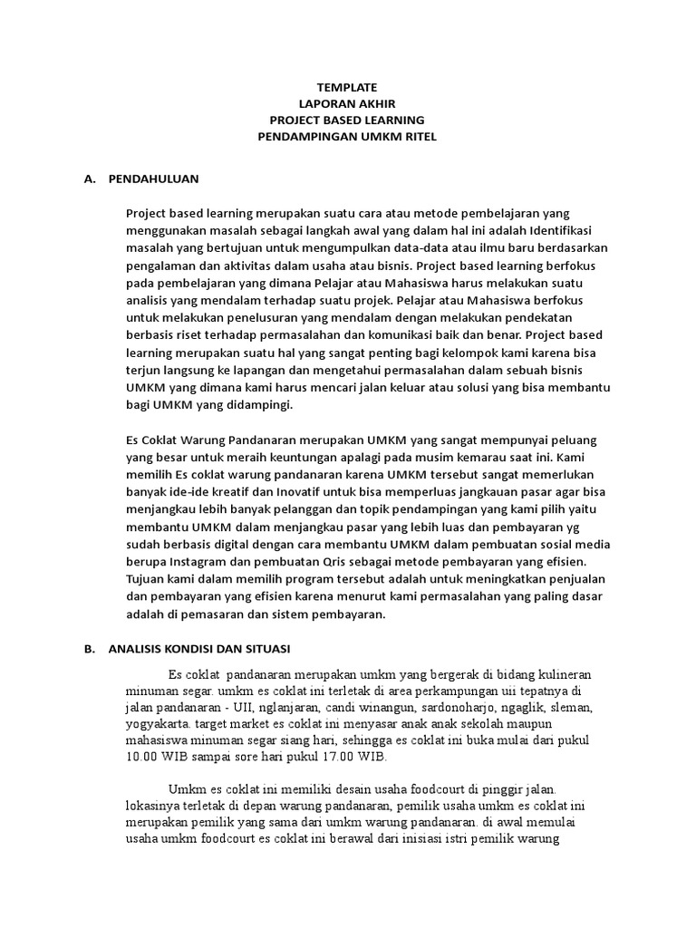 Template - Laporan Akhir - PBL | PDF