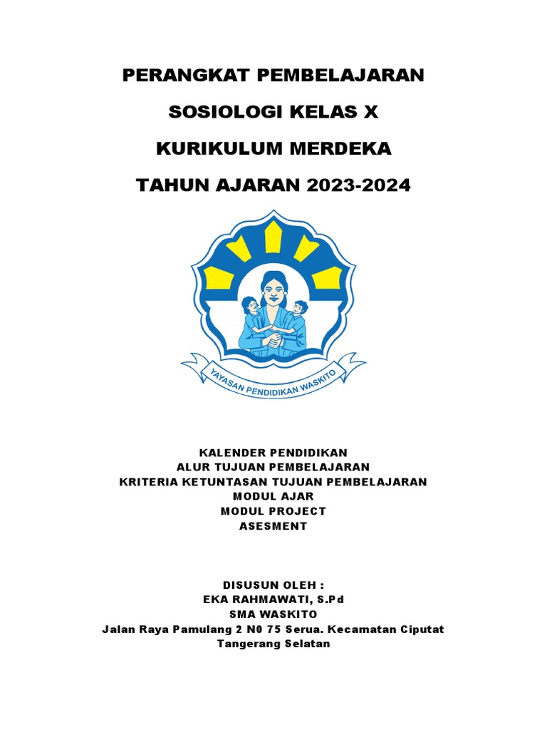 Perangkat Pembelajaran Sosiologi Kelas X | PDF