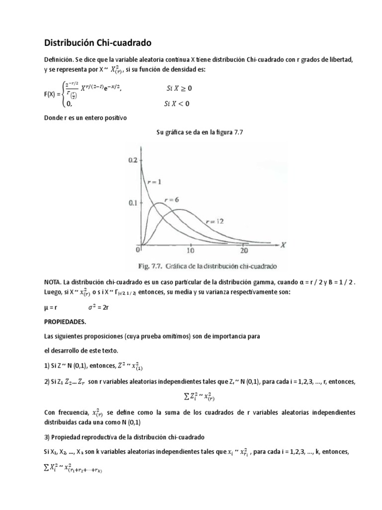 Distribución Ji Cuadrado2 | PDF | Distribución Cuadrada Chi | Modelos ...