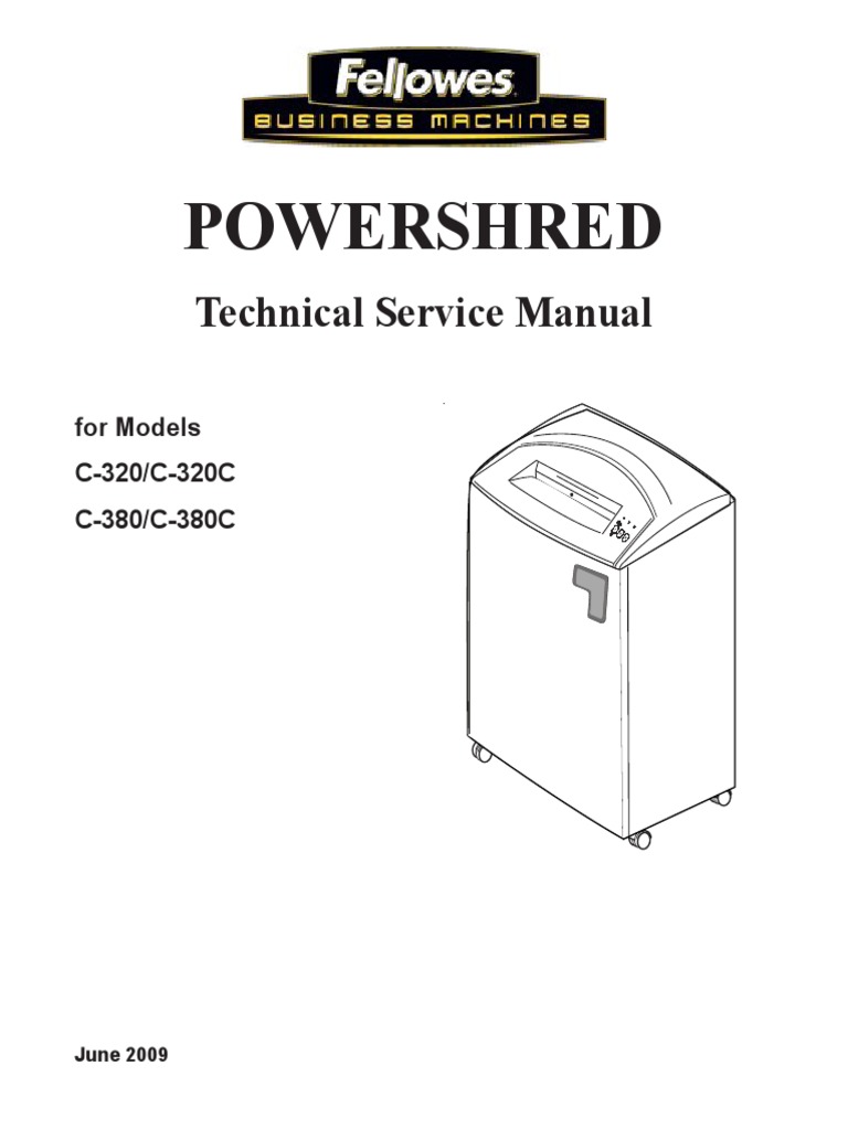 Fellowes C-320/C-380 Service Manual | PDF | Screw | Electrical Connector