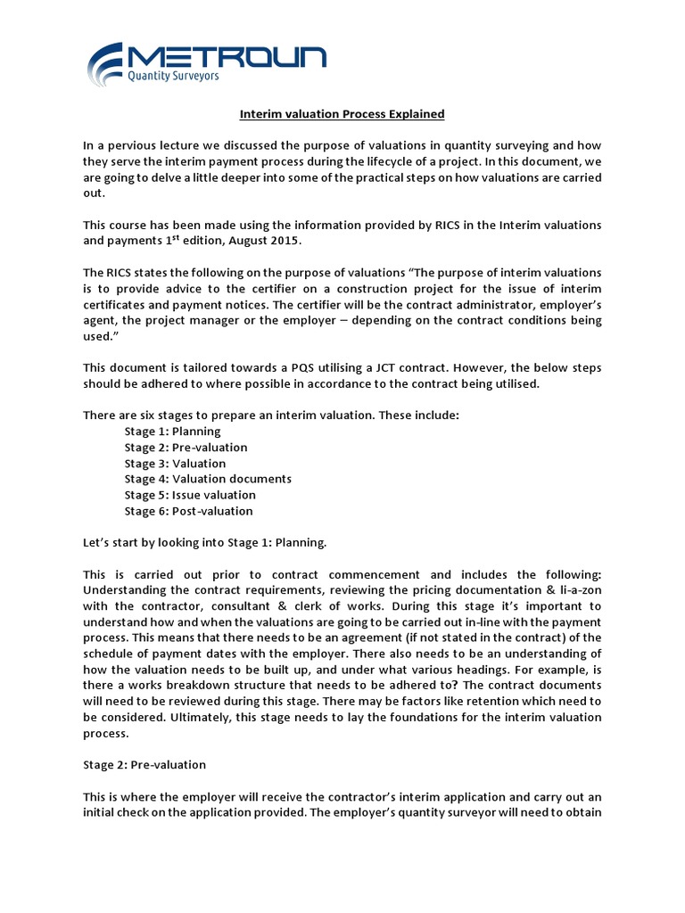 Interim Valuation Process Explained | PDF | Real Estate Appraisal ...