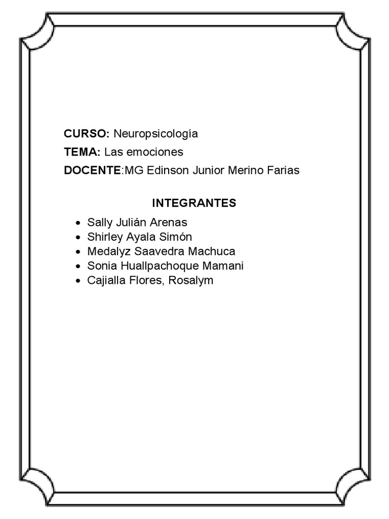 Las Emociones Pdf Las Emociones Cerebro