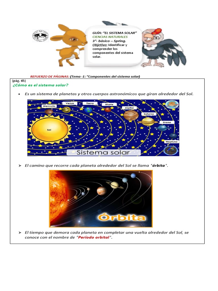 Guía-El Sistema Solar (IMPRIMIR) | PDF | Planetas | Sistema solar