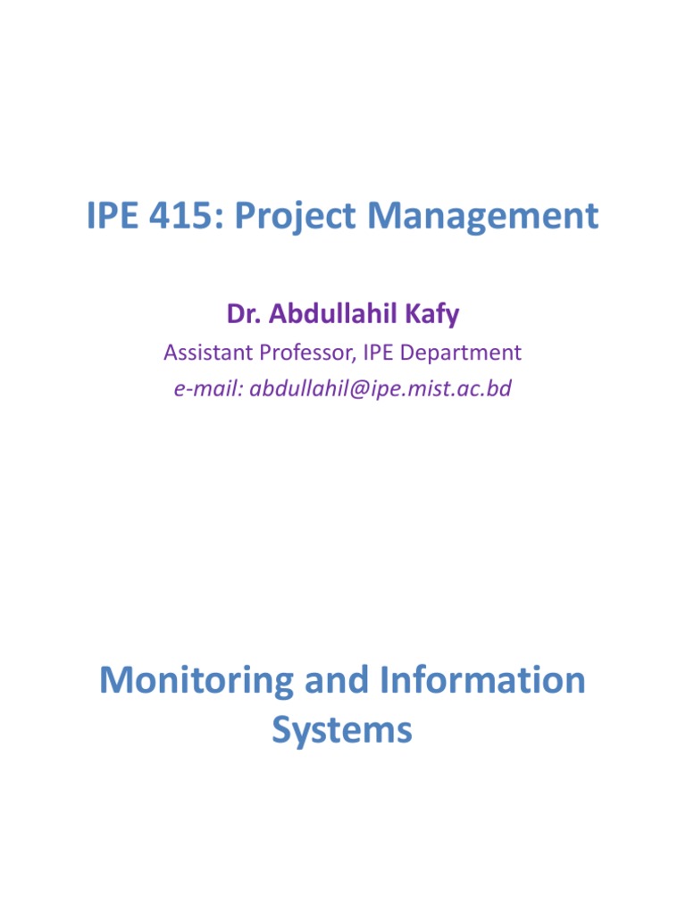 Lecture 5 Monitoring and Information Systems | PDF | Business