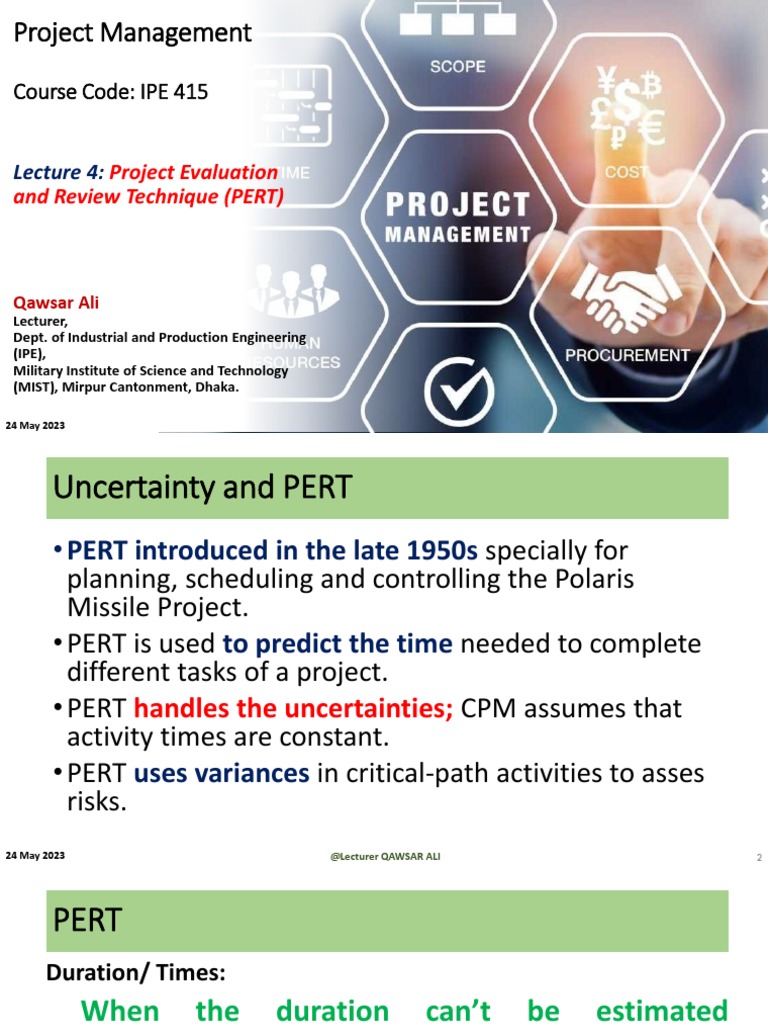 PERT | PDF | Statistics | Applied Mathematics