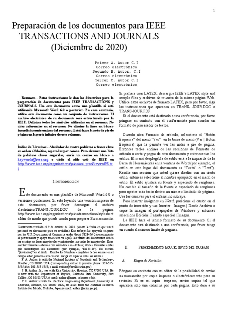 Plantilla-Normas-Ieee FFFFF | PDF | Microsoft Word | Archivo de computadora