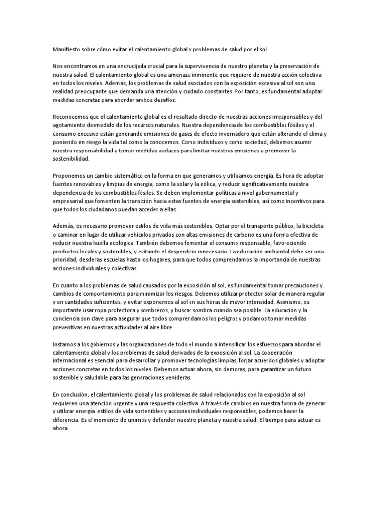 Calentamiento Global | PDF | Energía renovable | Combustibles fósiles