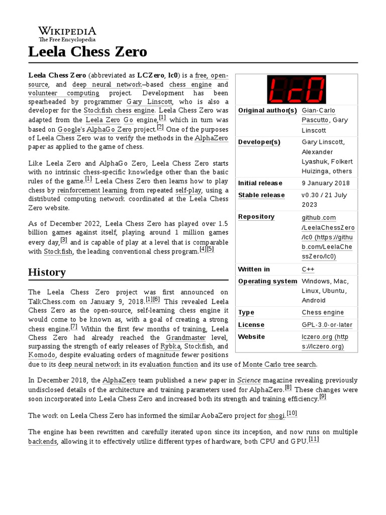 Leela Chess Zero | PDF | Chess | Electronic Games Leela Chess Zero | PDF | Chess | Electronic Games