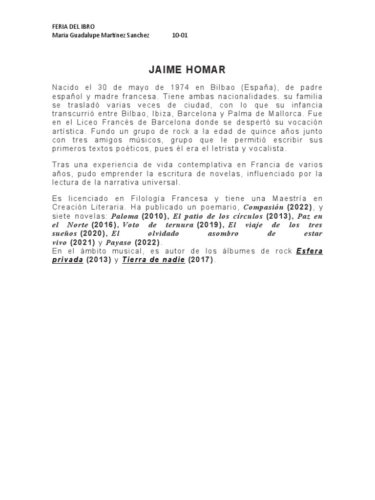 Jaime Homar | PDF | Estudios de idiomas extranjeros
