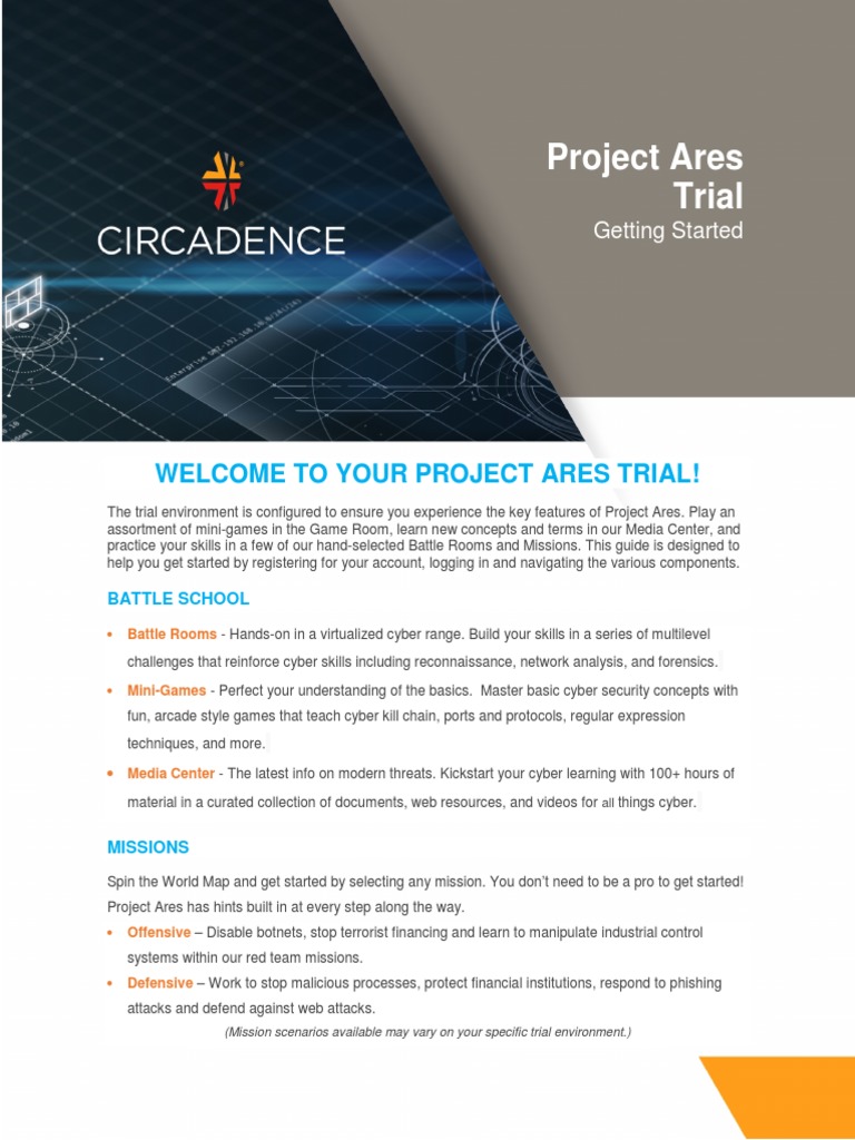 Getting Started in Your Project Ares Trial | PDF | Login | Security