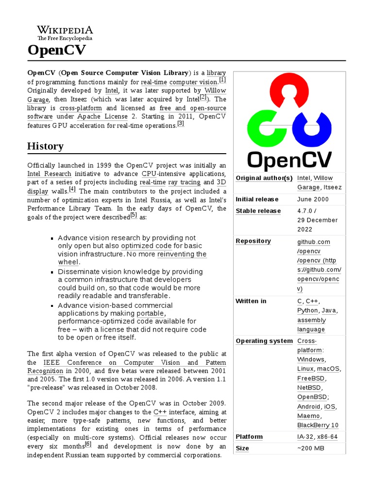 Open CV | PDF | System Software | Computer Architecture