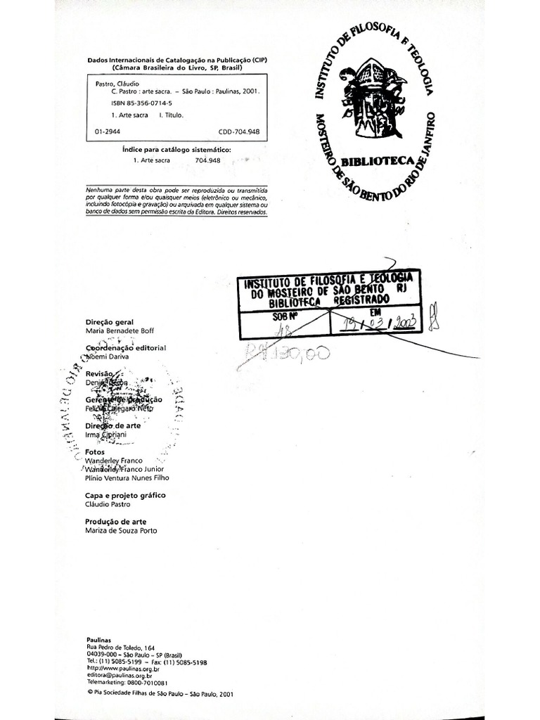 Arte Sacra Claudio Pastro | PDF
