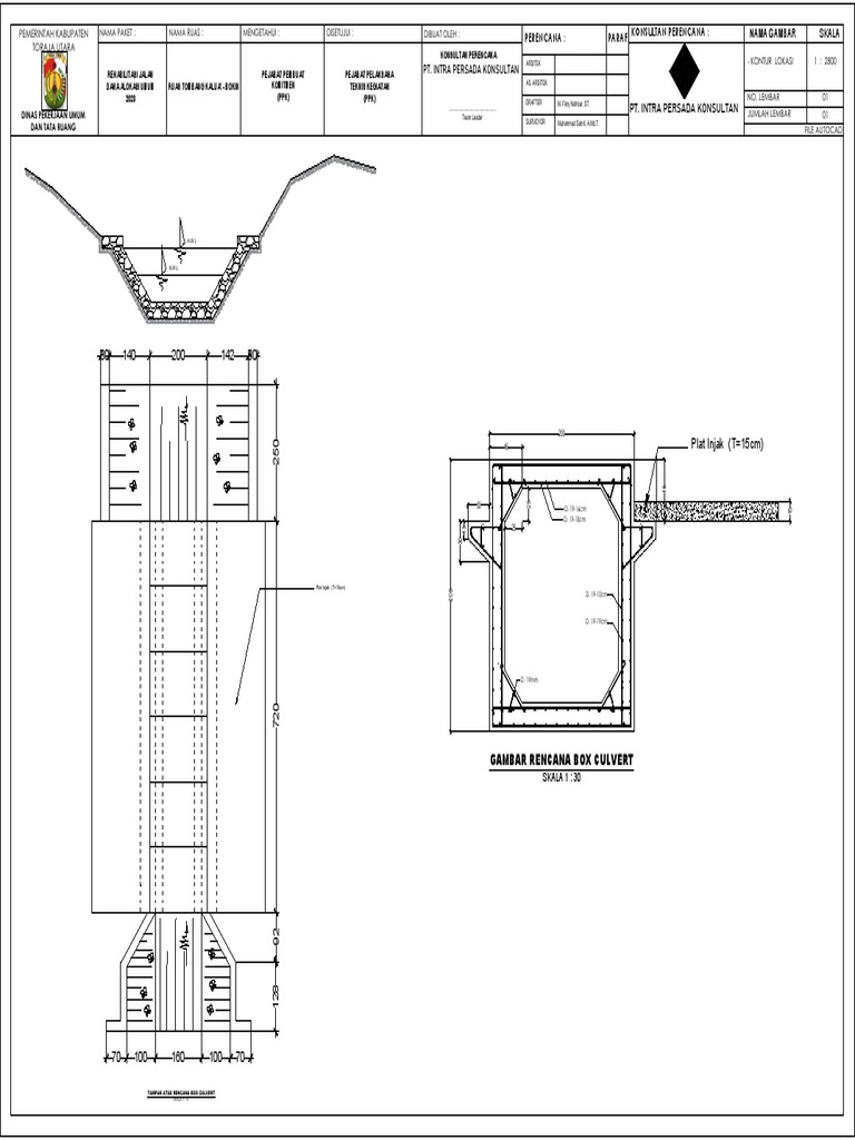 Rencana Box Culvert Skala 1:75 | PDF