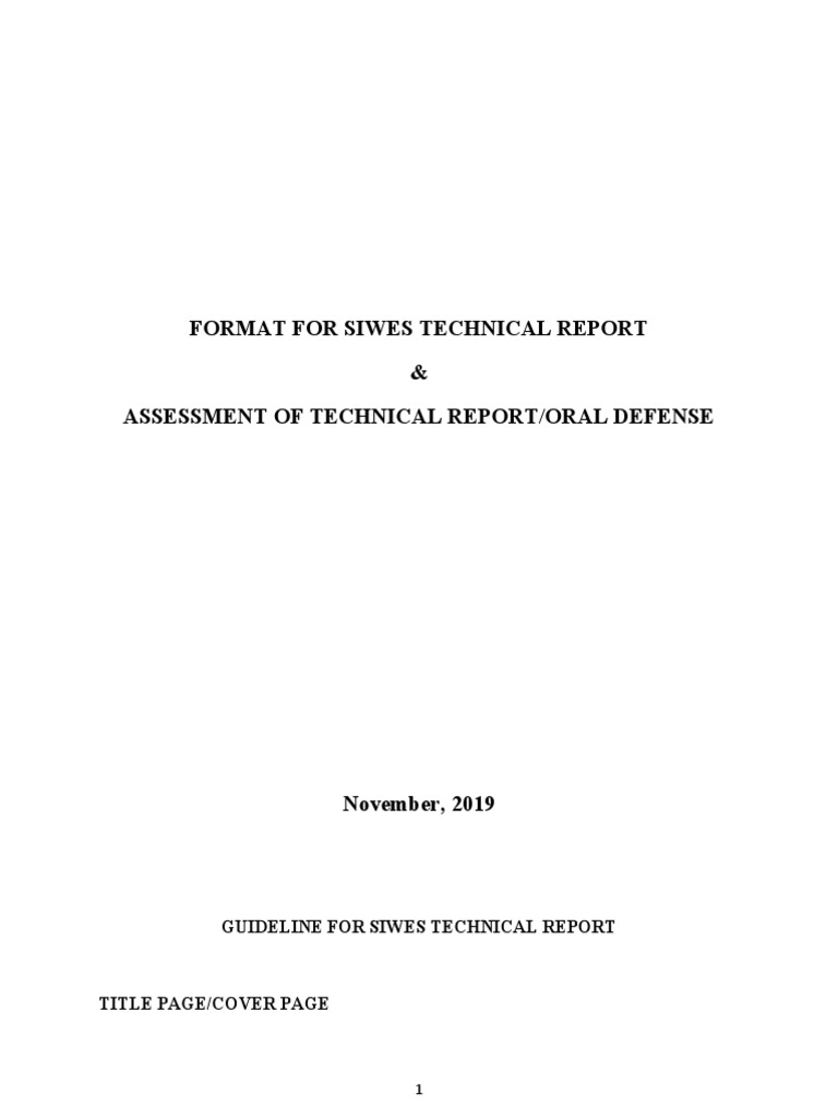 Format For Siwes Technical Report2 | PDF | Table Of Contents