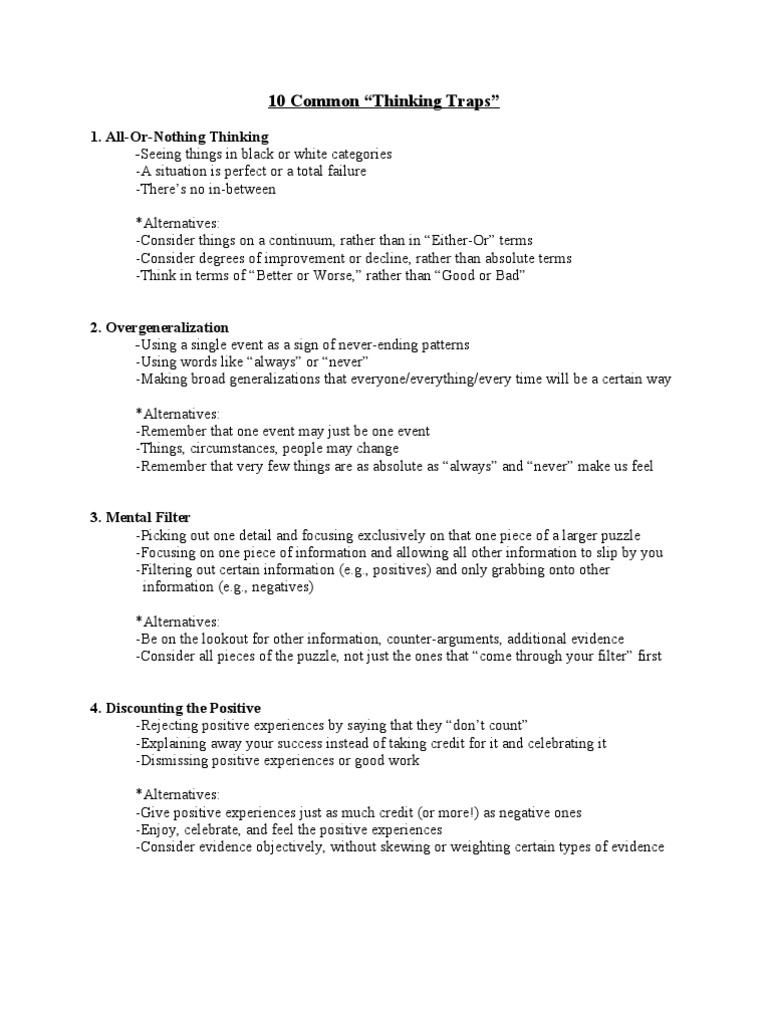 Understanding Common Thinking Traps | PDF | Thought | Metaphysics Of Mind